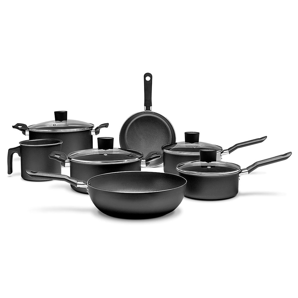 Conjunto De Panelas 7 Peças Ebony Preto Antiaderente - Di Pratos